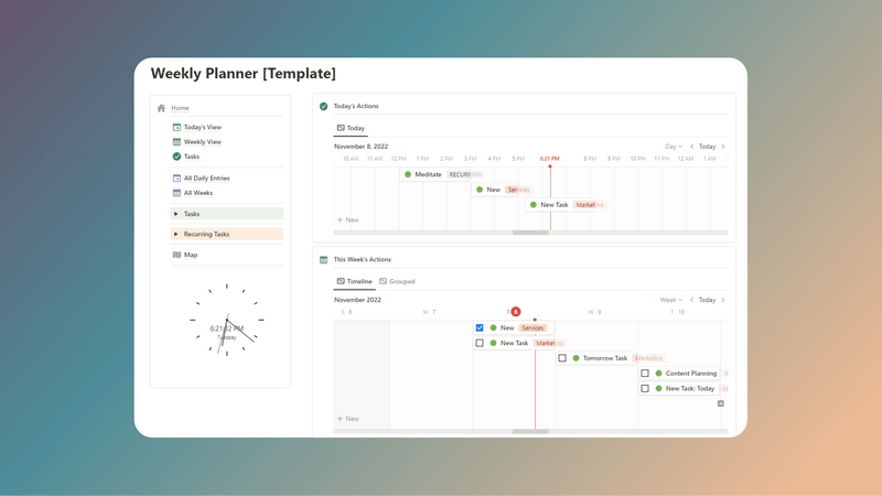 Notion Daily, Weekly & Hourly Planner Template (2023): Schedule Your Days In Notion | Landmark Labs